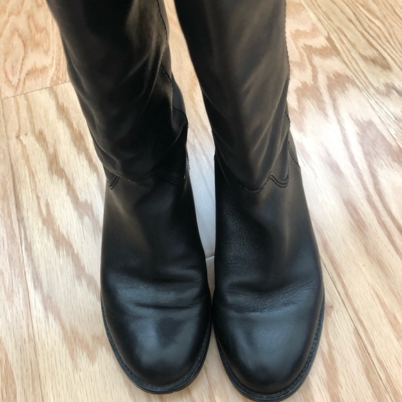 Coach | Shoes | Coach Natalia Black Leather Boots 65 | Poshmark